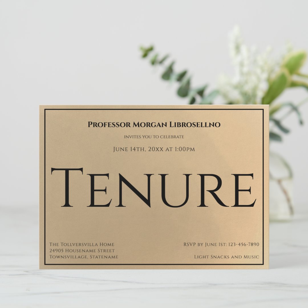 Gold Professor Tenure Party Invitation | Zazzle