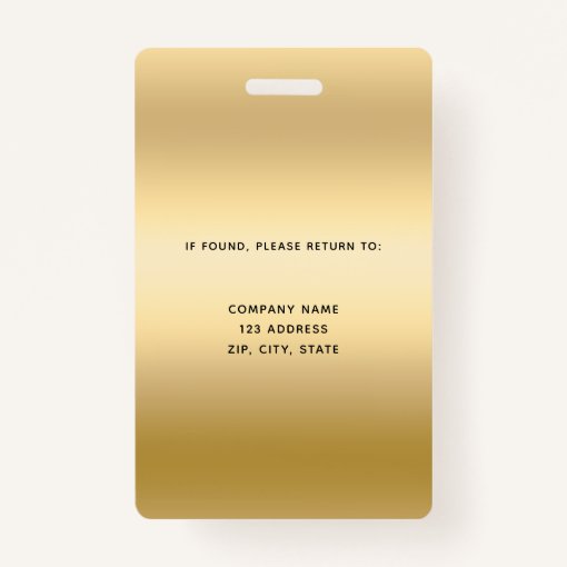 Gold profile photo business corporate badge | Zazzle