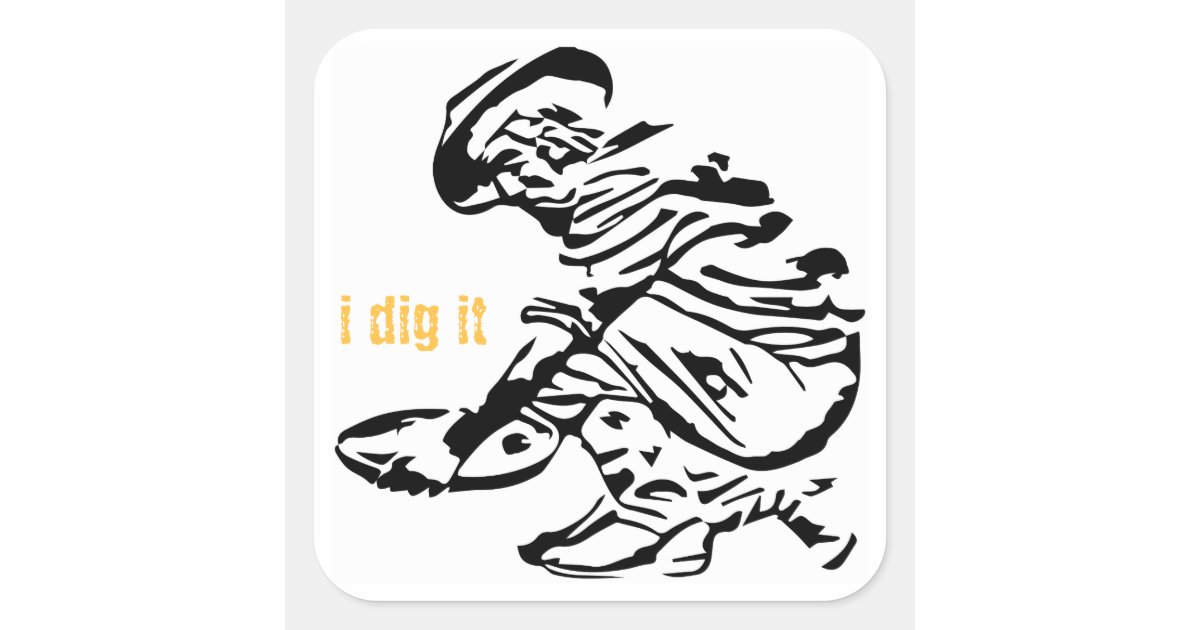 Gold Prospector Square Sticker | Zazzle