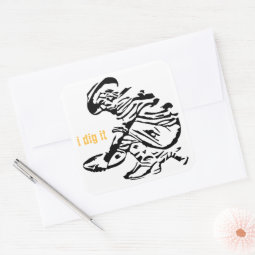 Gold Prospector Square Sticker | Zazzle