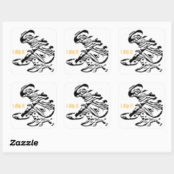 Gold Prospector Square Sticker | Zazzle