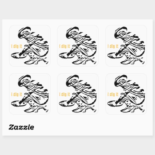 Gold Prospector Square Sticker | Zazzle