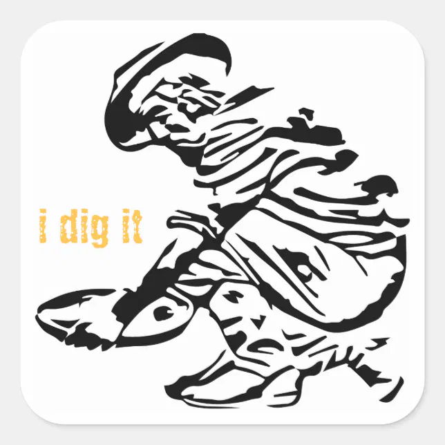 Gold Prospector Square Sticker | Zazzle