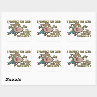 Gold Prospector Square Sticker | Zazzle