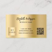 Gold qr code business logo loyalty card | Zazzle