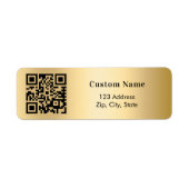 Gold QR code business return address Label | Zazzle