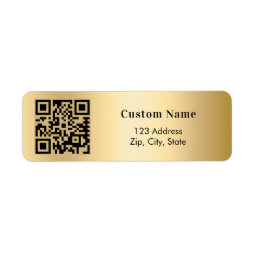 Gold QR code business return address Label | Zazzle
