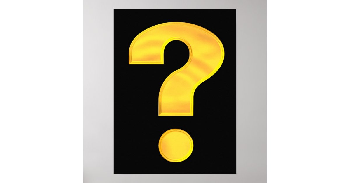 Gold Question Mark Poster | Zazzle