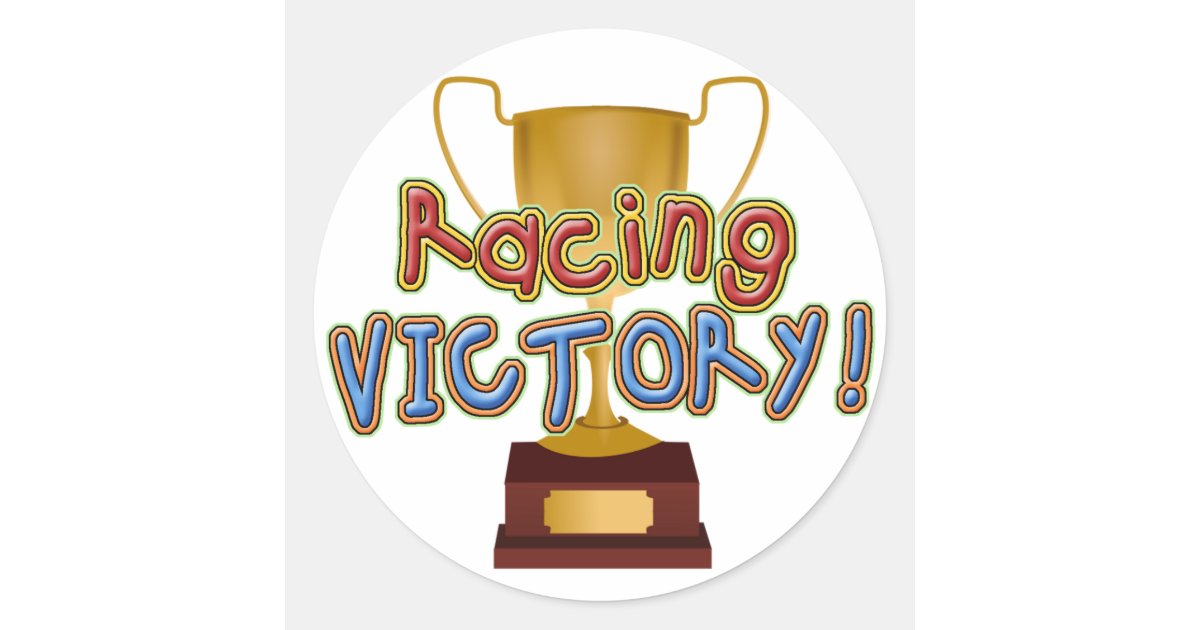Gold Racing Trophy Sticker | Zazzle