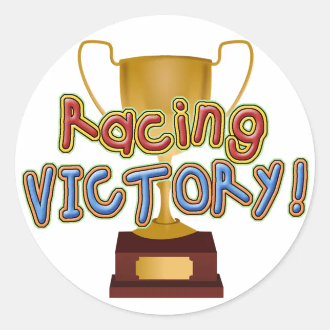Gold Racing Trophy Sticker | Zazzle