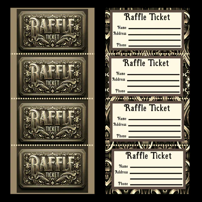 Gold Raffle Ticket | Zazzle