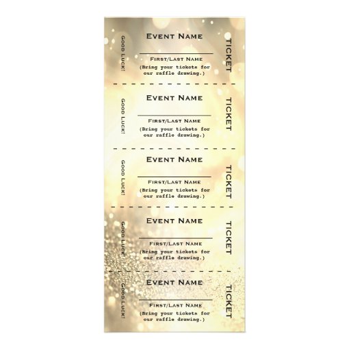 Gold Raffle Ticket Rack Card | Zazzle