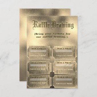 Gold Raffle Tickets Invitation | Zazzle