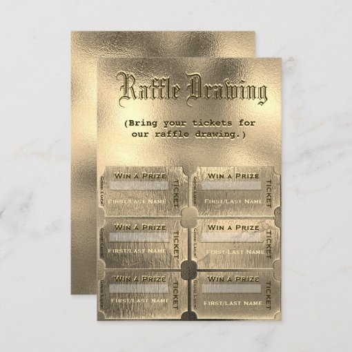 Gold Raffle Tickets Invitation | Zazzle