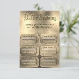 Gold Raffle Tickets Invitation | Zazzle