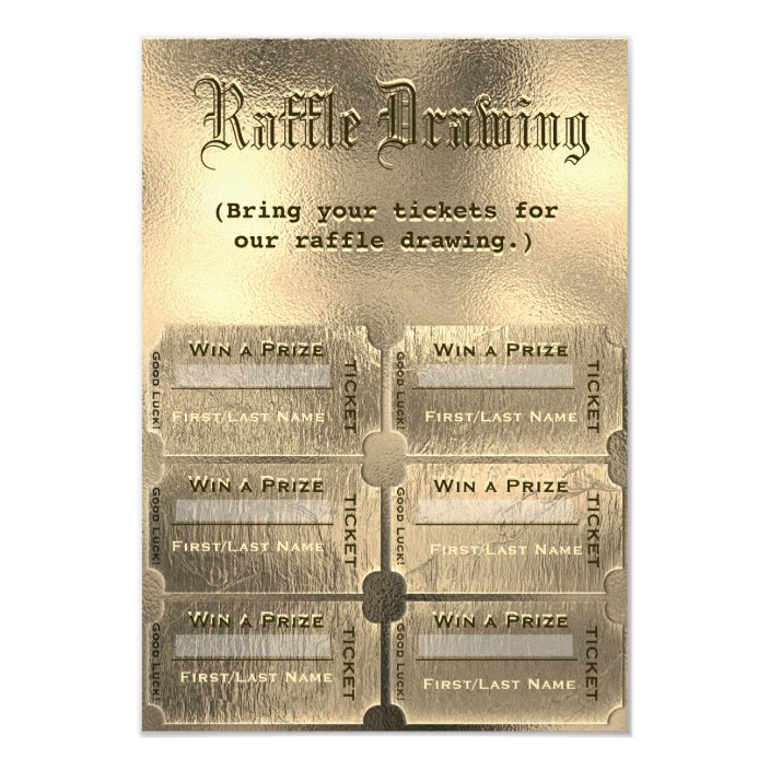 Gold Raffle Tickets Invitation | Zazzle.com
