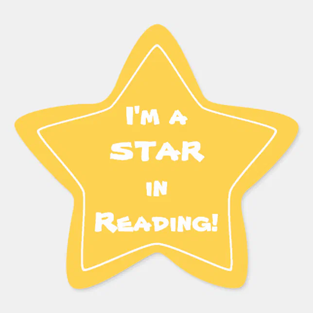 Gold Reading Star Student Star Sticker | Zazzle