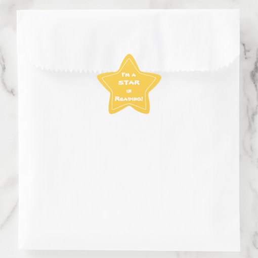 Gold Reading Star Student Star Sticker | Zazzle