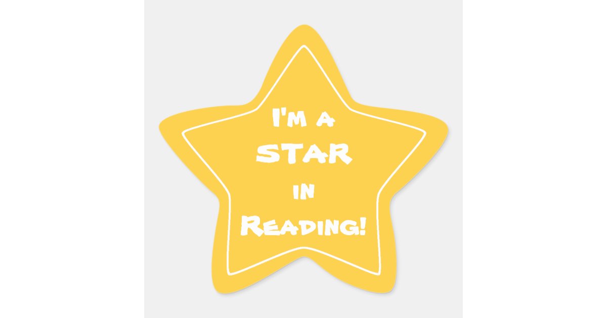 Gold Reading Star Student Star Sticker | Zazzle