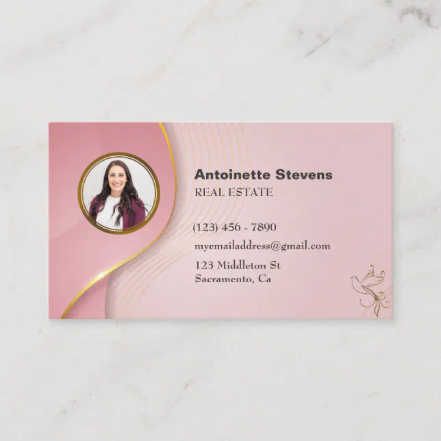 Gold realtor business card | Zazzle