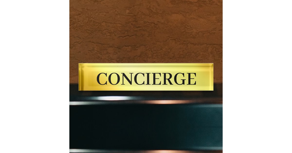 Gold Reception Concierge Front Desk Name Plate | Zazzle