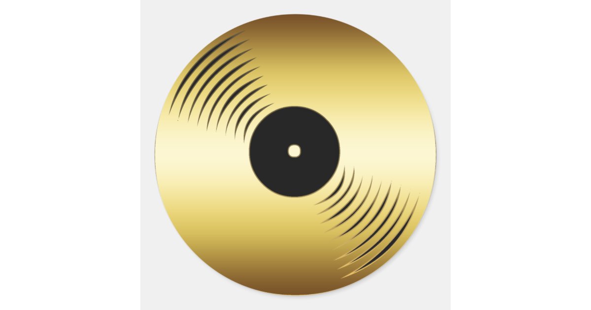 GOLD RECORD ALBUM CLASSIC ROUND STICKER | Zazzle