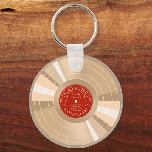 Gold Record Keychain | Zazzle