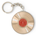 Gold Record Keychain | Zazzle
