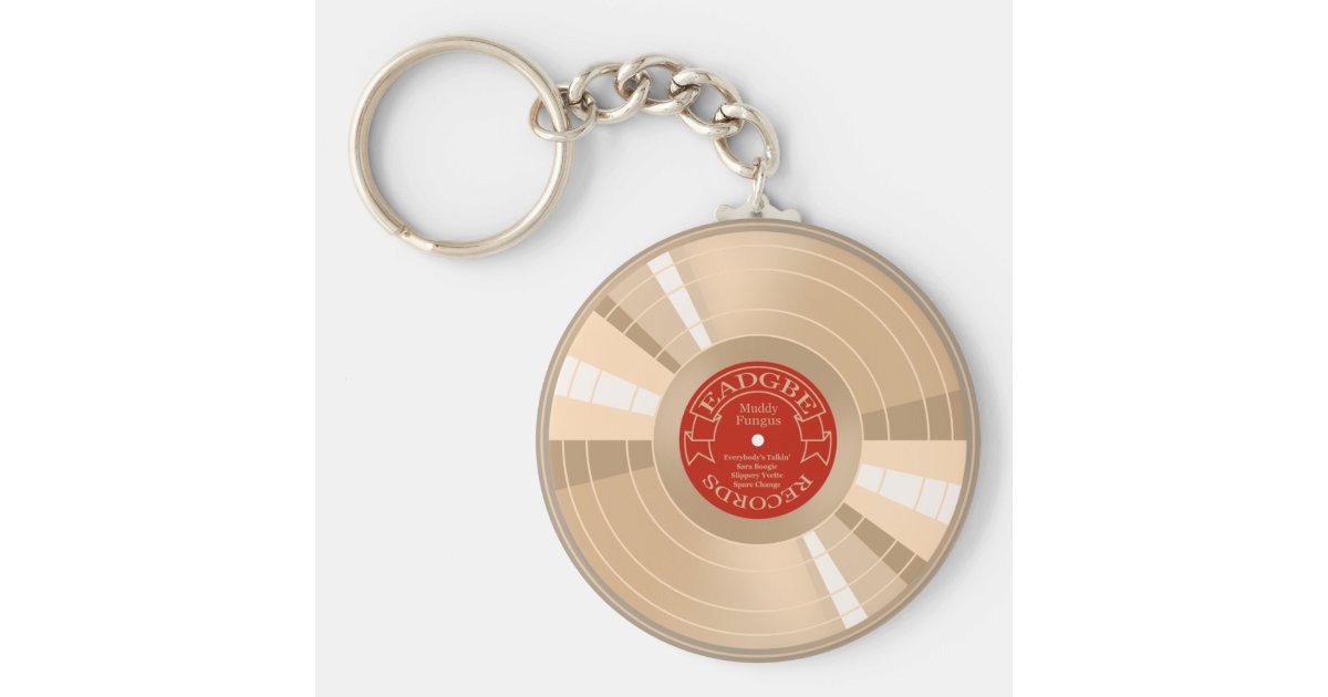 Gold Record Keychain | Zazzle