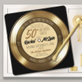 Gold Record Retro 50th Birthday Party Invitation | Zazzle