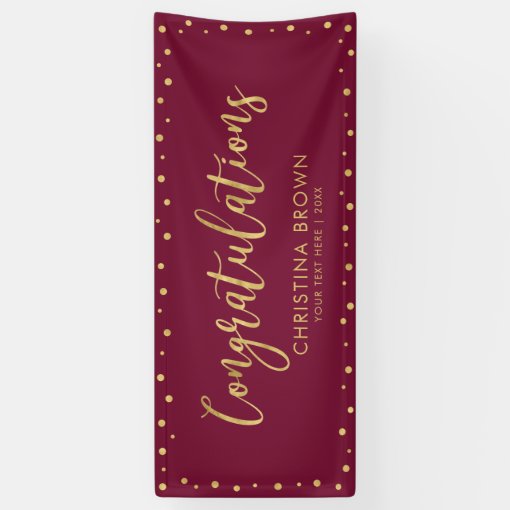 Gold & Red | Congratulations Party, Event Banner | Zazzle