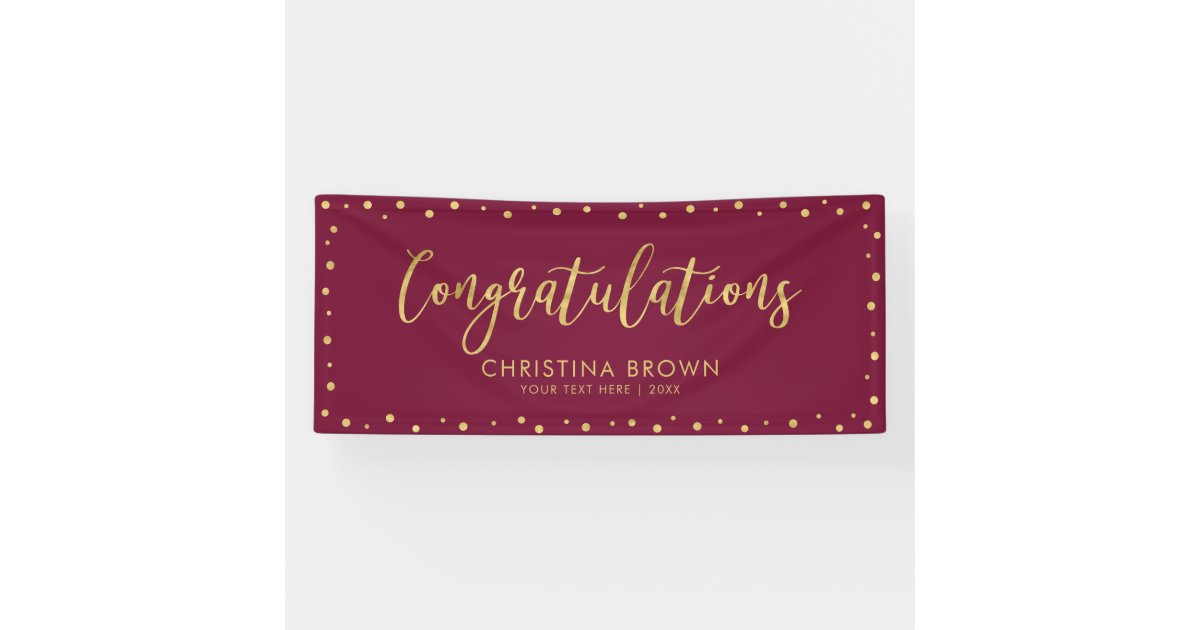 Gold & Red | Congratulations Party, Event Banner | Zazzle
