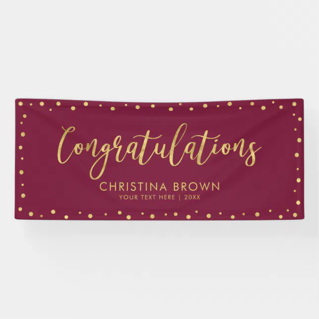 Gold & Red | Congratulations Party, Event Banner | Zazzle