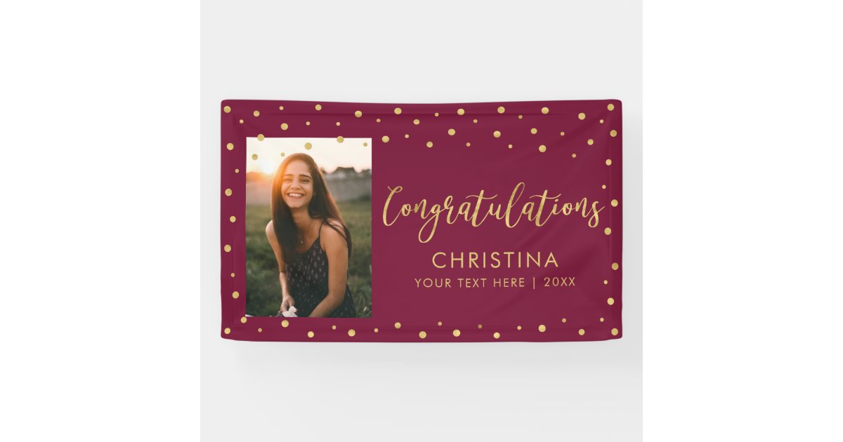 Gold & Red | Congratulations Party, Event Photo Banner | Zazzle