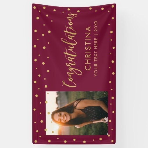 Gold & Red | Congratulations Party, Event Photo Banner | Zazzle