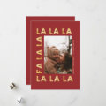 Gold & Red Fa la la Festive Family Christmas Photo Holiday Card | Zazzle