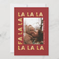 Gold & Red Fa la la Festive Family Christmas Photo Holiday Card | Zazzle