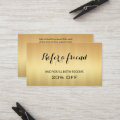 Gold Referral Tell A Friend Business Card | Zazzle