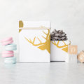 Gold Reindeer Christmas Holiday Pattern Wrapping Paper | Zazzle