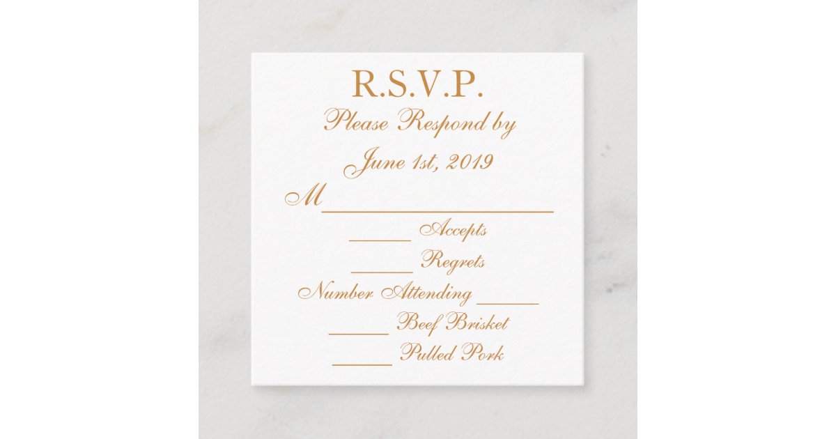 Gold Response RSVP Cards | Zazzle