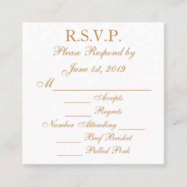 Gold Response RSVP Cards | Zazzle