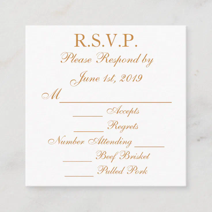 Gold Response RSVP Cards | Zazzle