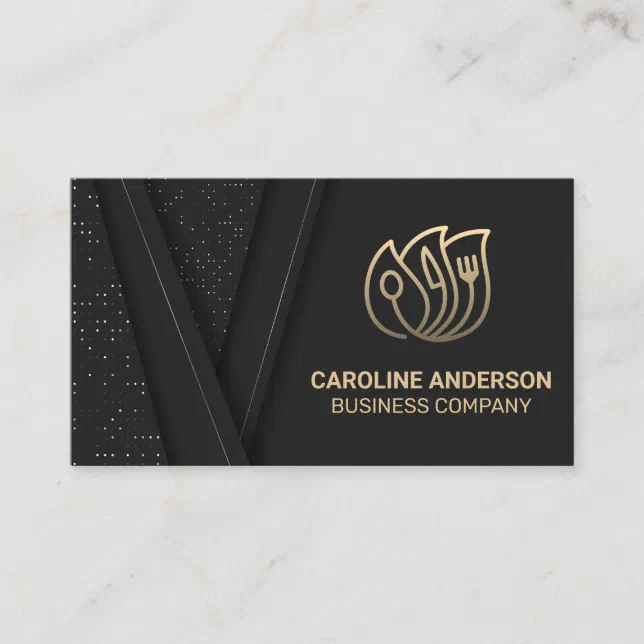 Gold Restaurant Logo Business Card | Zazzle