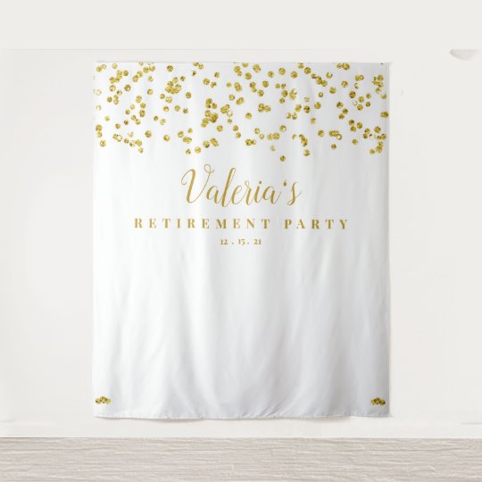 Gold Retirement Party Backdrop, Photo Booth Prop | Zazzle.com