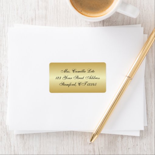 Gold Return Address Label | Zazzle