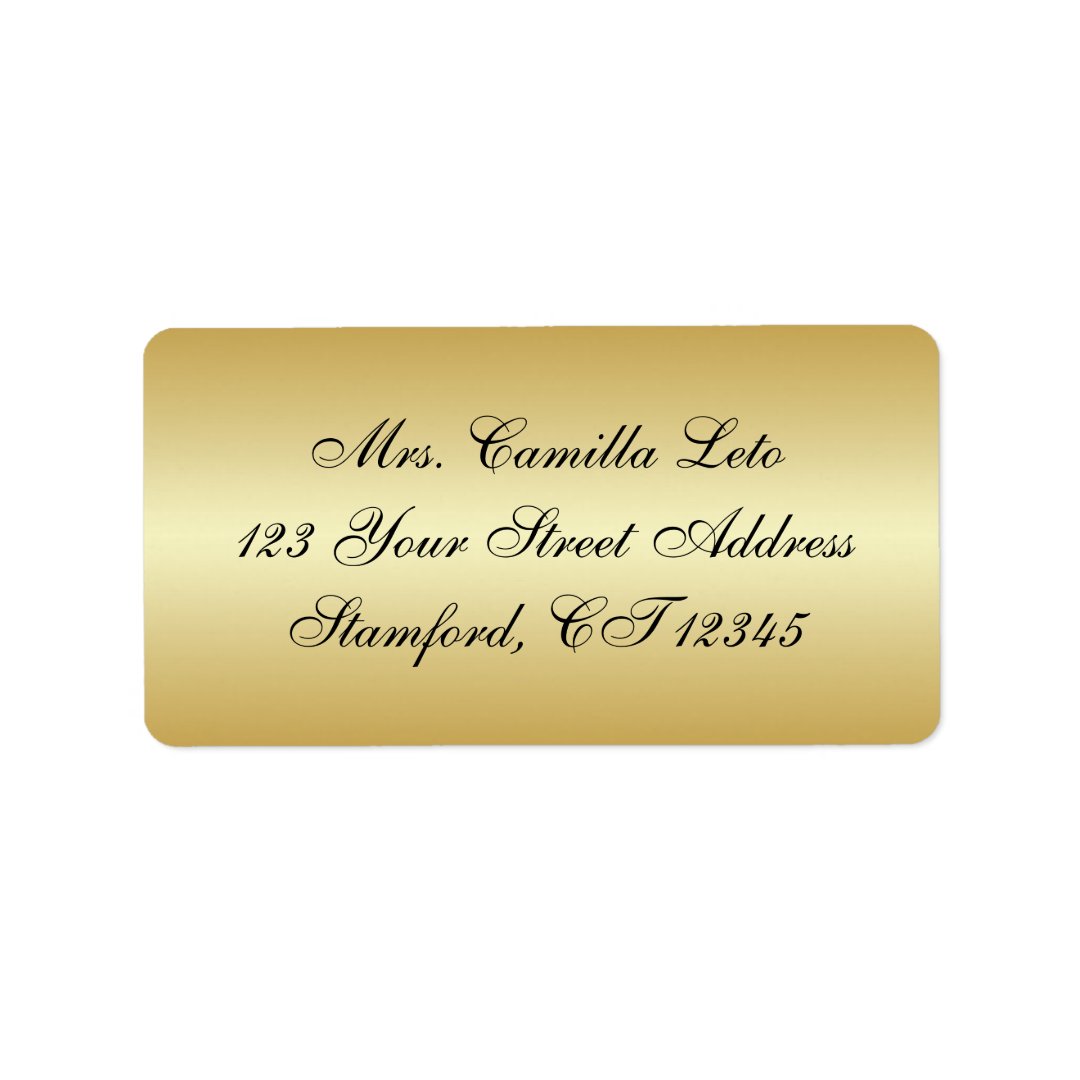 Gold Return Address Label | Zazzle