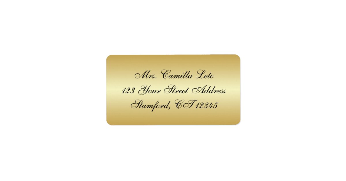 Gold Return Address Label | Zazzle