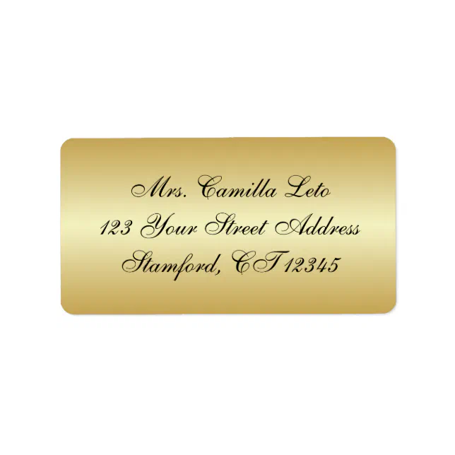 Gold Return Address Label | Zazzle