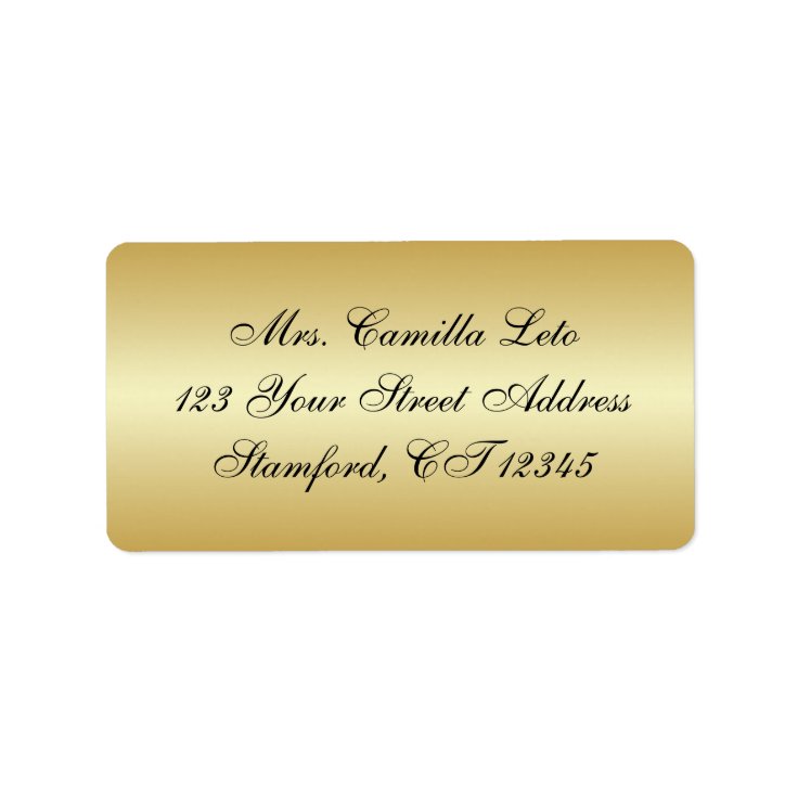 Gold Return Address Label | Zazzle