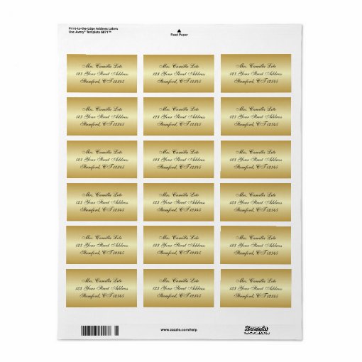 Gold Return Address Label | Zazzle